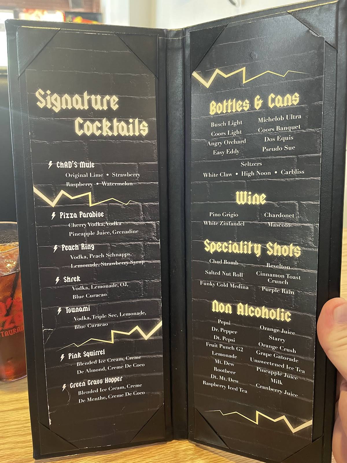 Menu at Chad's Pizza & Restaurant, Cedar Falls