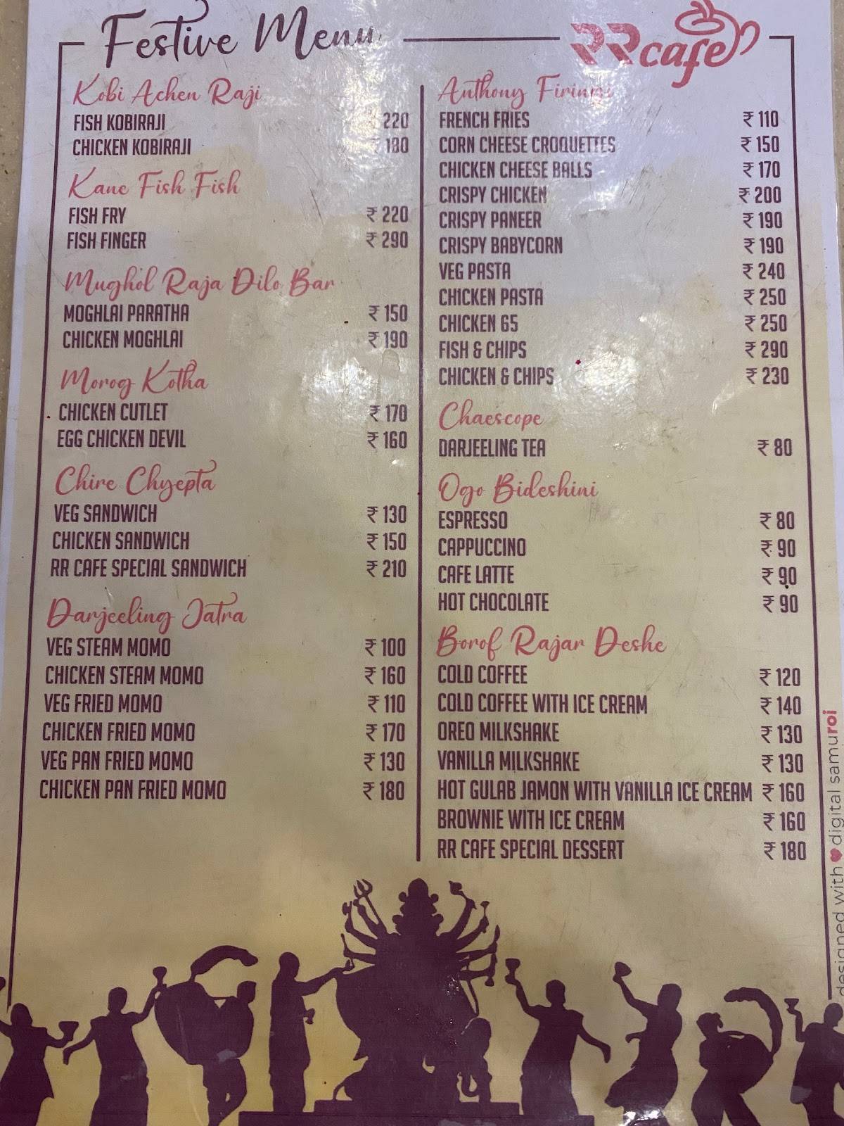 Menu at RR Cafe, Chandannagar, 665
