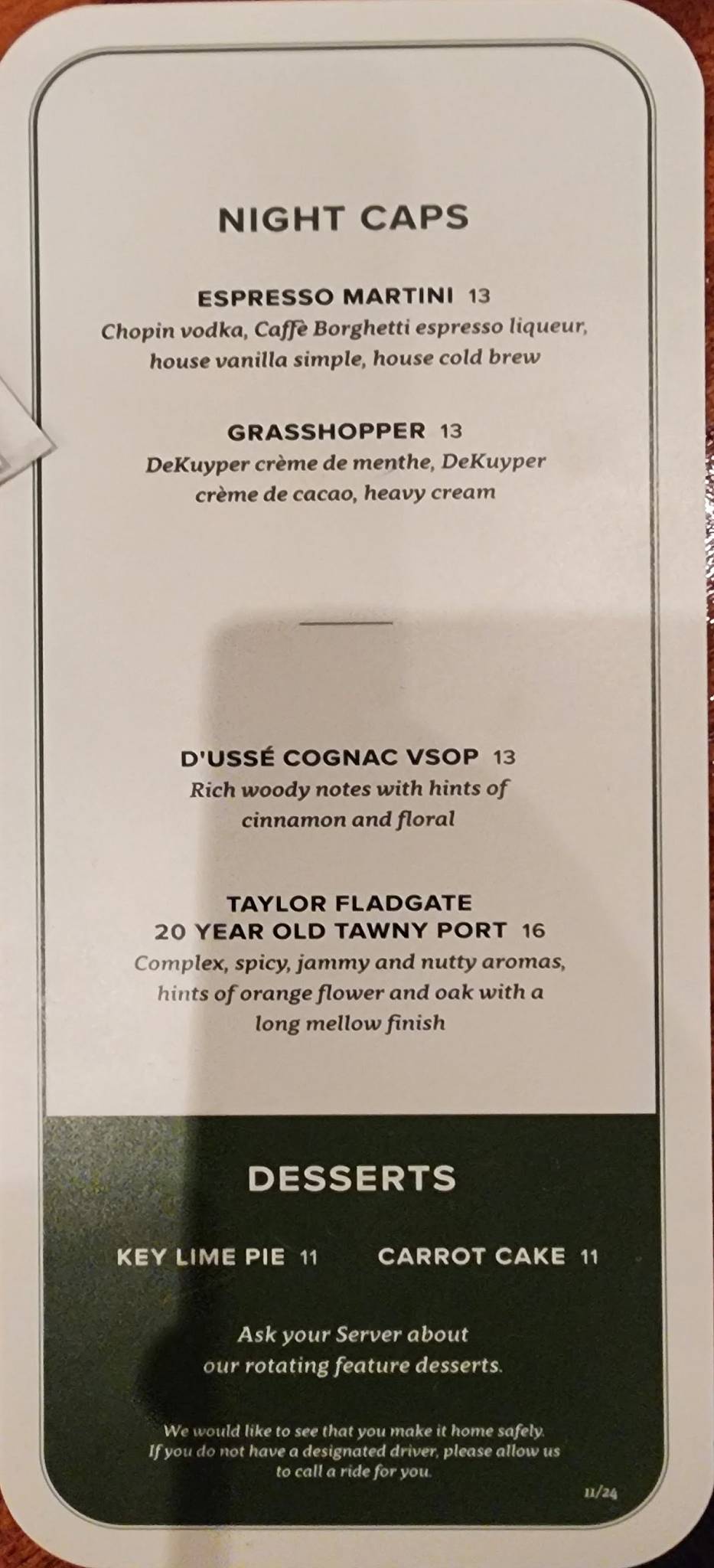 Menu at Charleston's Restaurant, Omaha, Dodge St