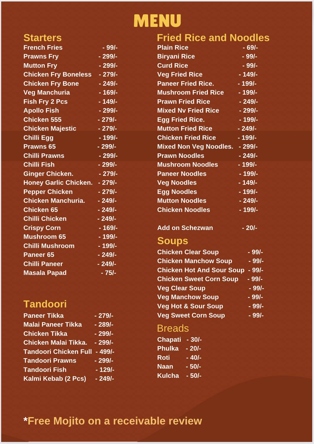Menu at Charminar Chowrasta Restaurant and Valhalla Cafe, Visakhapatnam ...