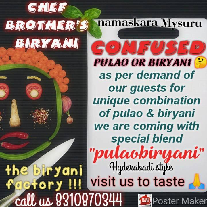 Menu at Chef Brothers Biriyani, Mysuru
