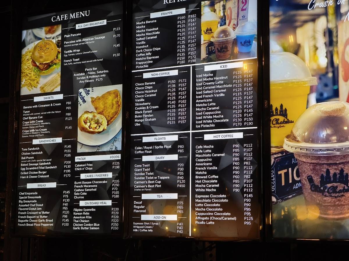 Menu at Chef Chateau restaurant, Lipa, W4MQ+XXQ