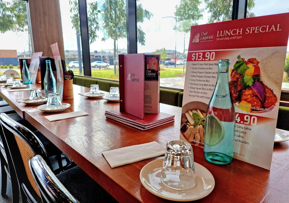 Menu at Chef Lagenda Aintree restaurant, Australia