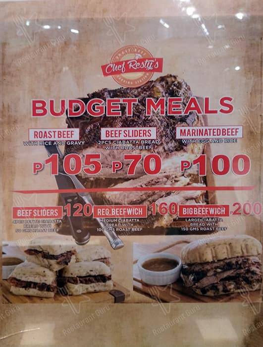 Menu at Chef Resty’s Roast Beef Carving Station restaurant, Quezon City ...
