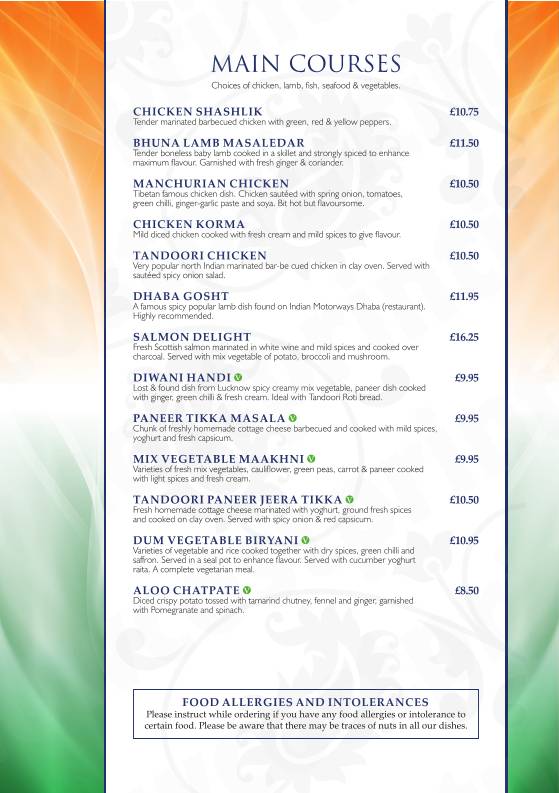 Menu at Chefs of India - Minster restaurant, Margate, 1 High St