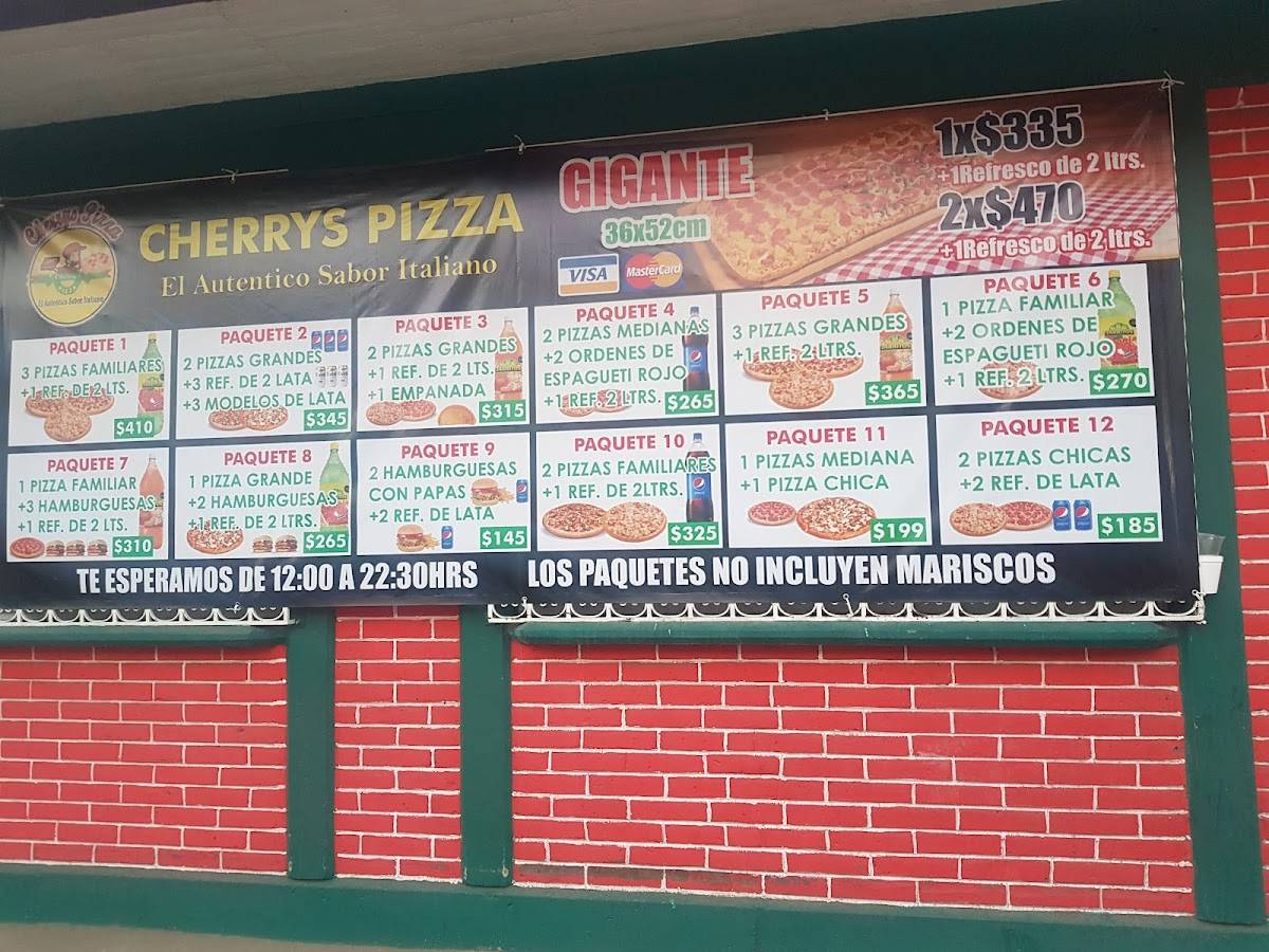 Carta del restaurante Cherrys Pizza, Ciudad del México, Av. Río Mayo 2