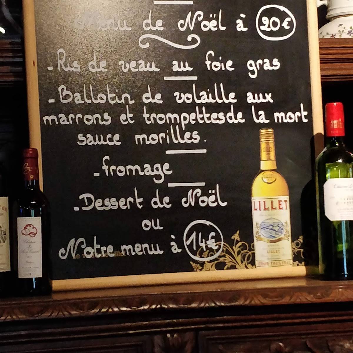 Menu au Chez Odette Julien restaurant, Libourne