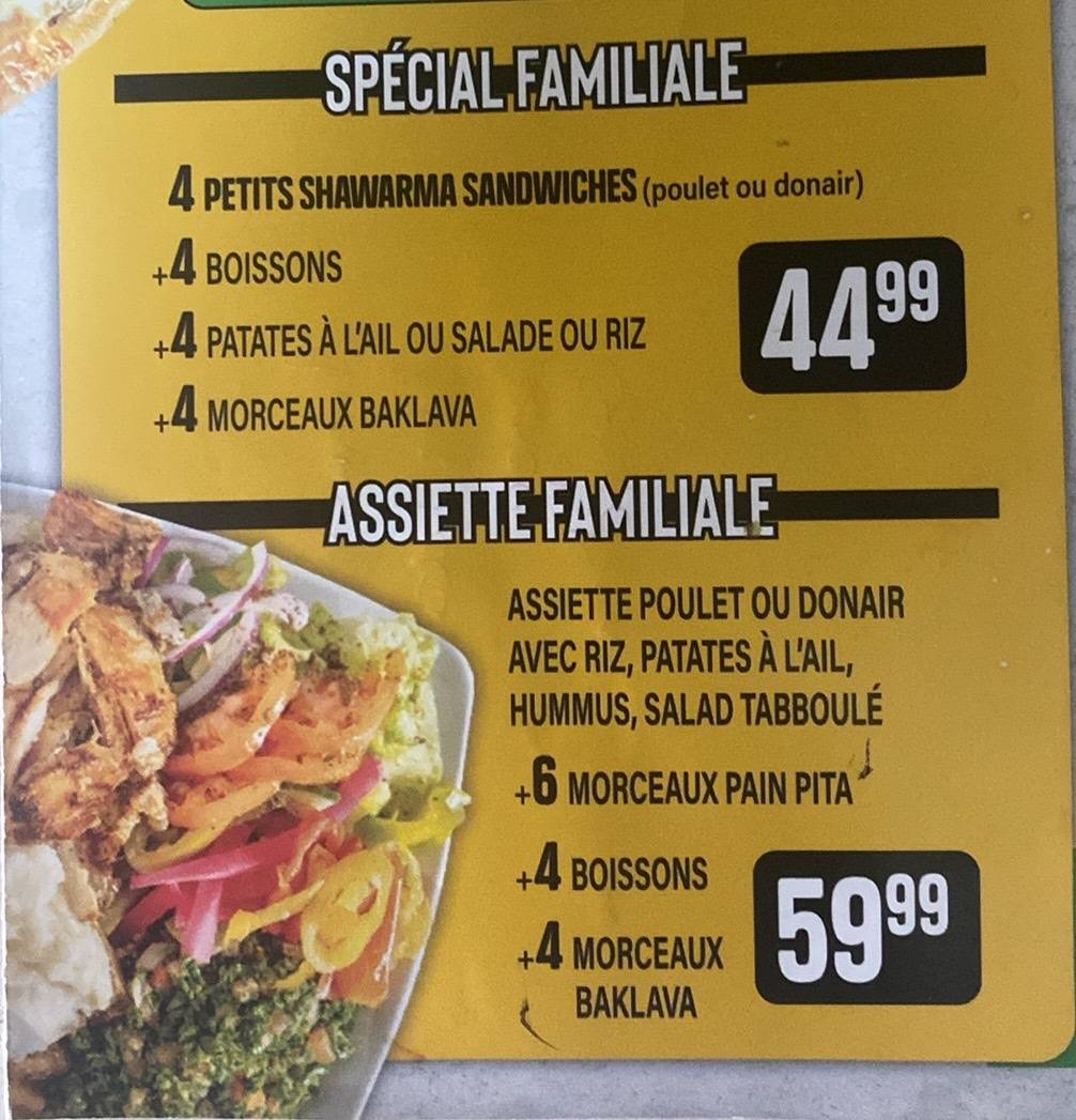 Menu au Chez Villa - Buckingham pizzeria, Gatineau, 486B Ave. de Buckingham
