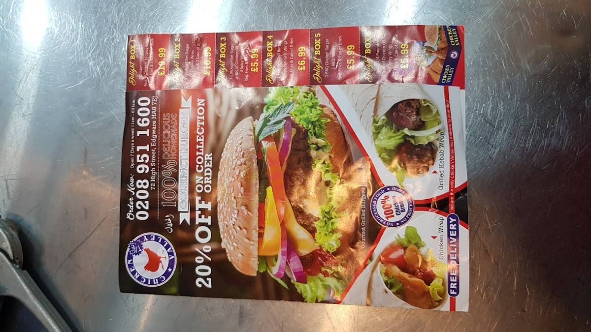Menu at Chicken Valley Edgware restaurant, Edgware