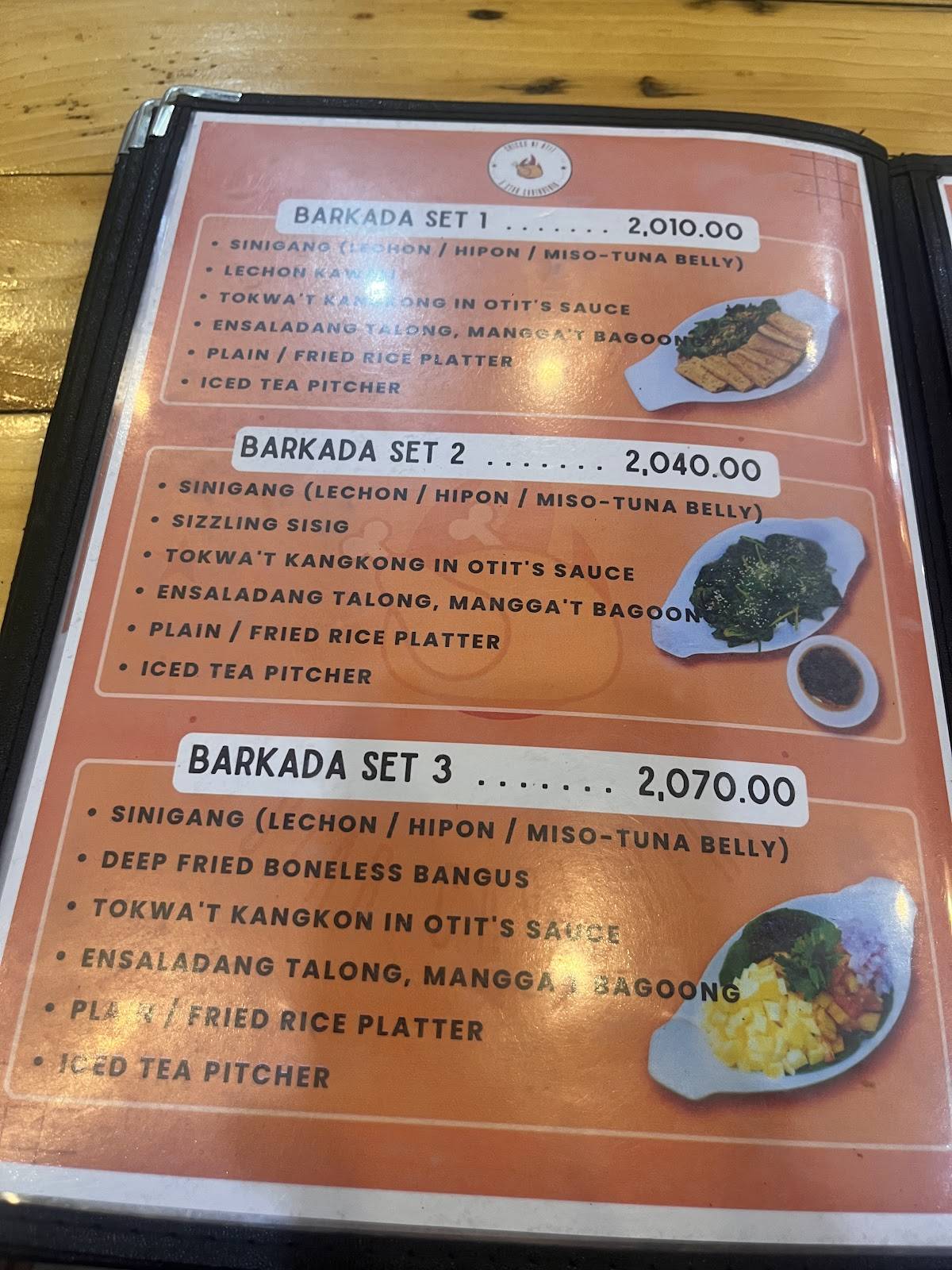 Menu at Chicks ni Otit Tagaytay restaurant, Tagaytay