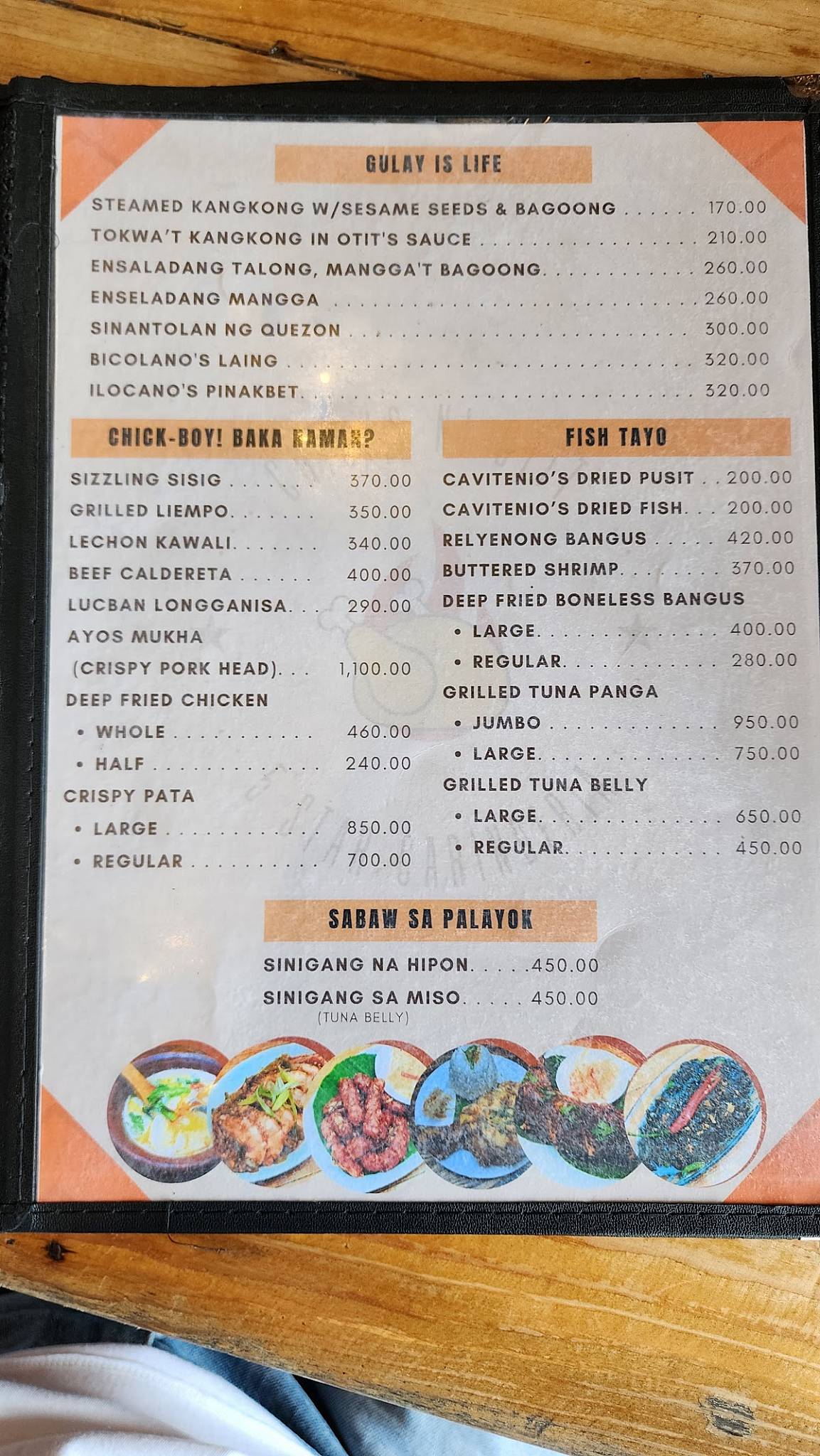 Menu at Chicks ni Otit Tagaytay restaurant, Tagaytay