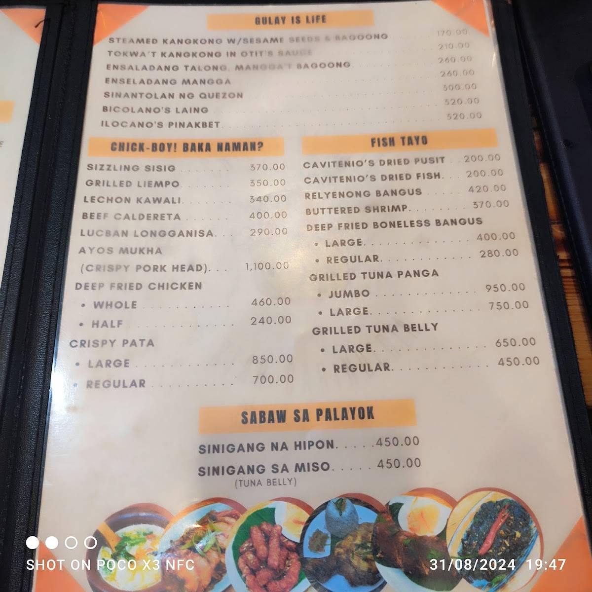 Menu at Chicks ni Otit Tagaytay restaurant, Tagaytay
