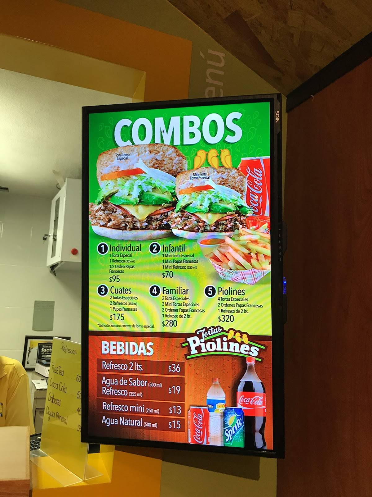 Carta del restaurante Tortas Piolines, Chihuahua, Av. Glandorf 3701