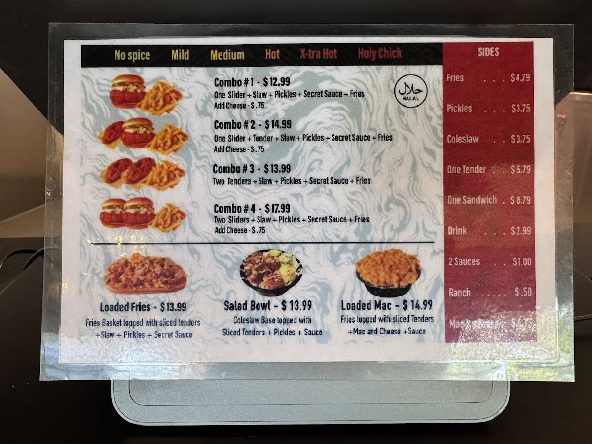 Menu at Chikin Drip restaurant, San Jose, 530 Newhall Dr