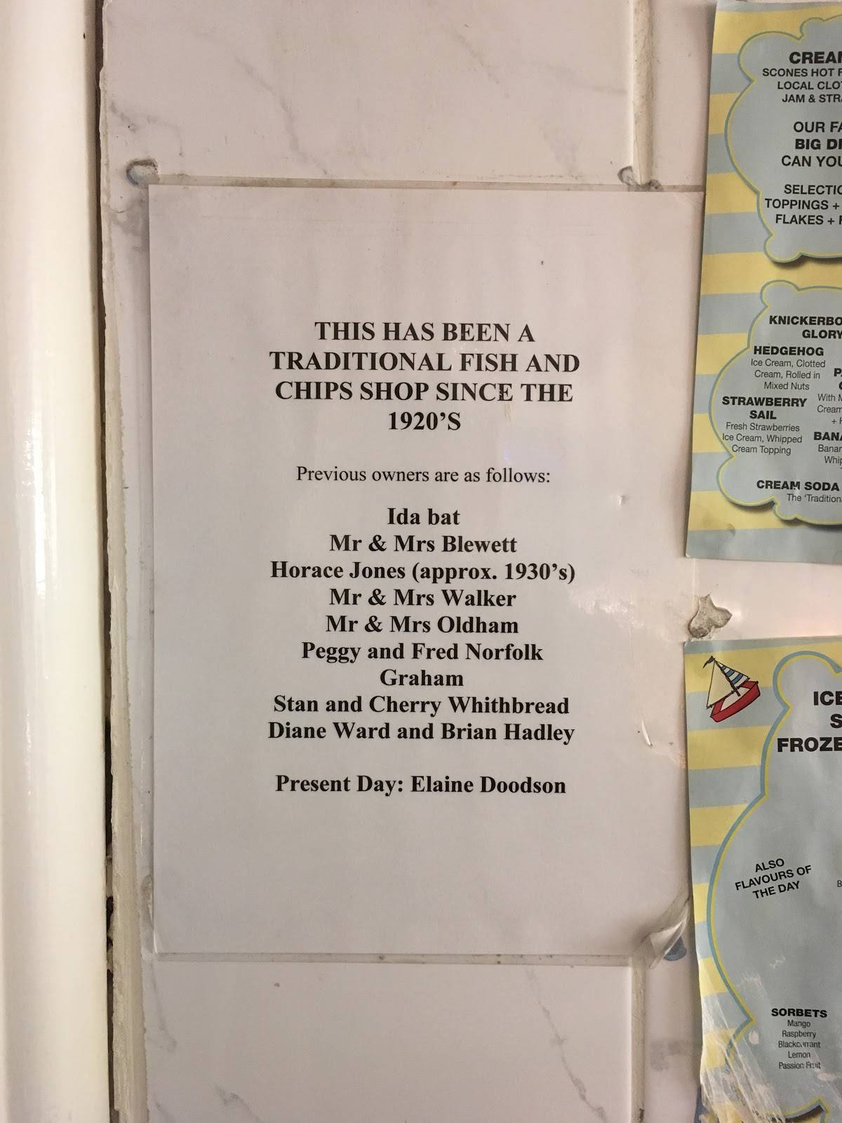 Menu at Chip Ahoy fast food, Padstow, 8 Broad St
