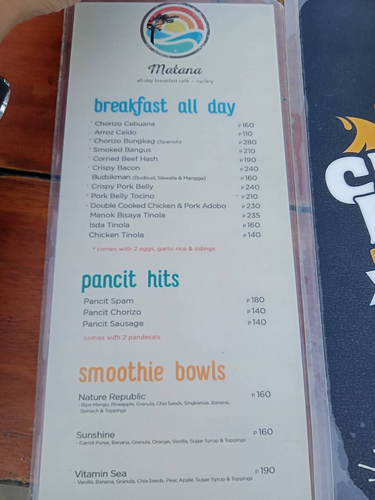 Menu at Chixboy restaurant, Cebu City, 9V8F+W57