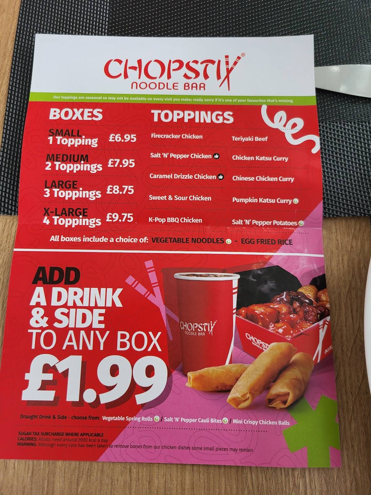 Menu at Chopstix - Craig Tara (Haven) restaurant, Ayr