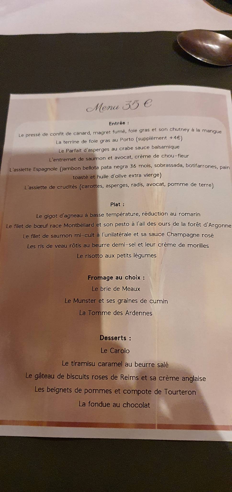 Menu Au La Ferme De Méry Restaurant Chuffilly Roche 1 Hameau De Méry
