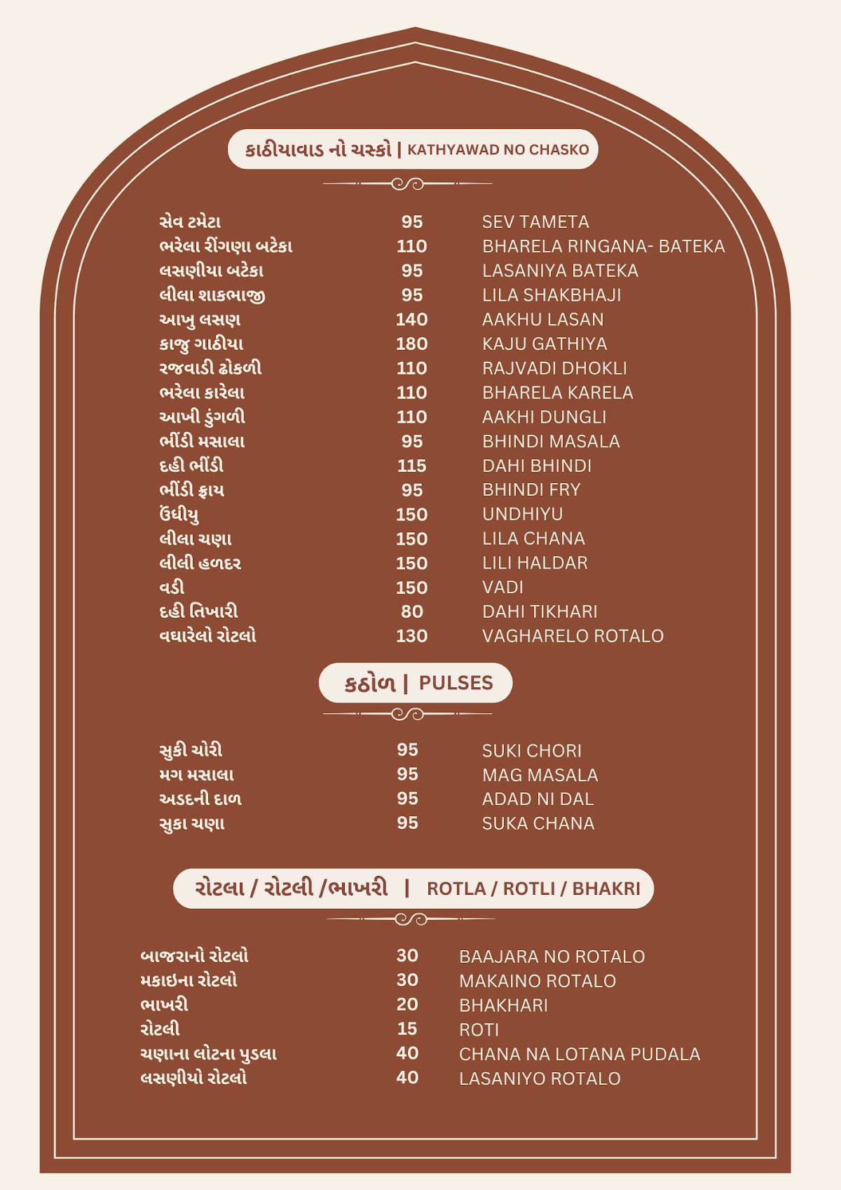 Menu at Chulo - Shudh Kathiyawadi Restaurant(temporarily closed), Ahmedabad