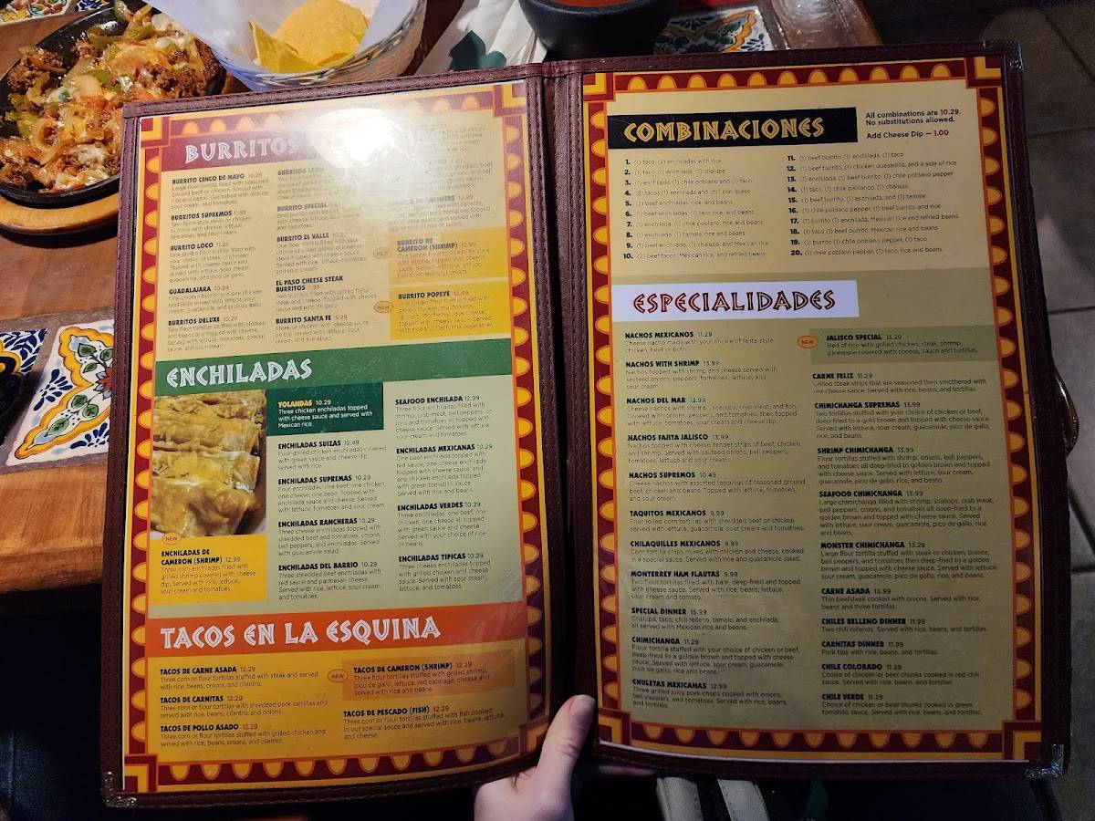 Menu at Cinco De Mayo Mexican Bar And Grill, Bardstown