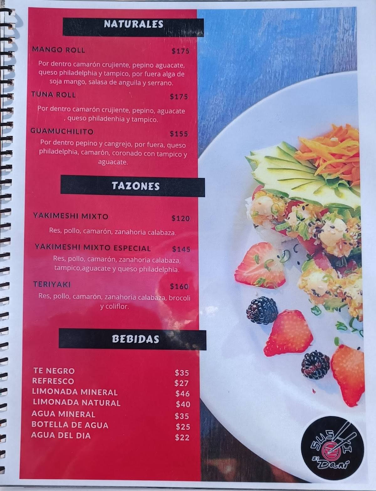 Menu at Claros Fish Centenario restaurant, El Centenario