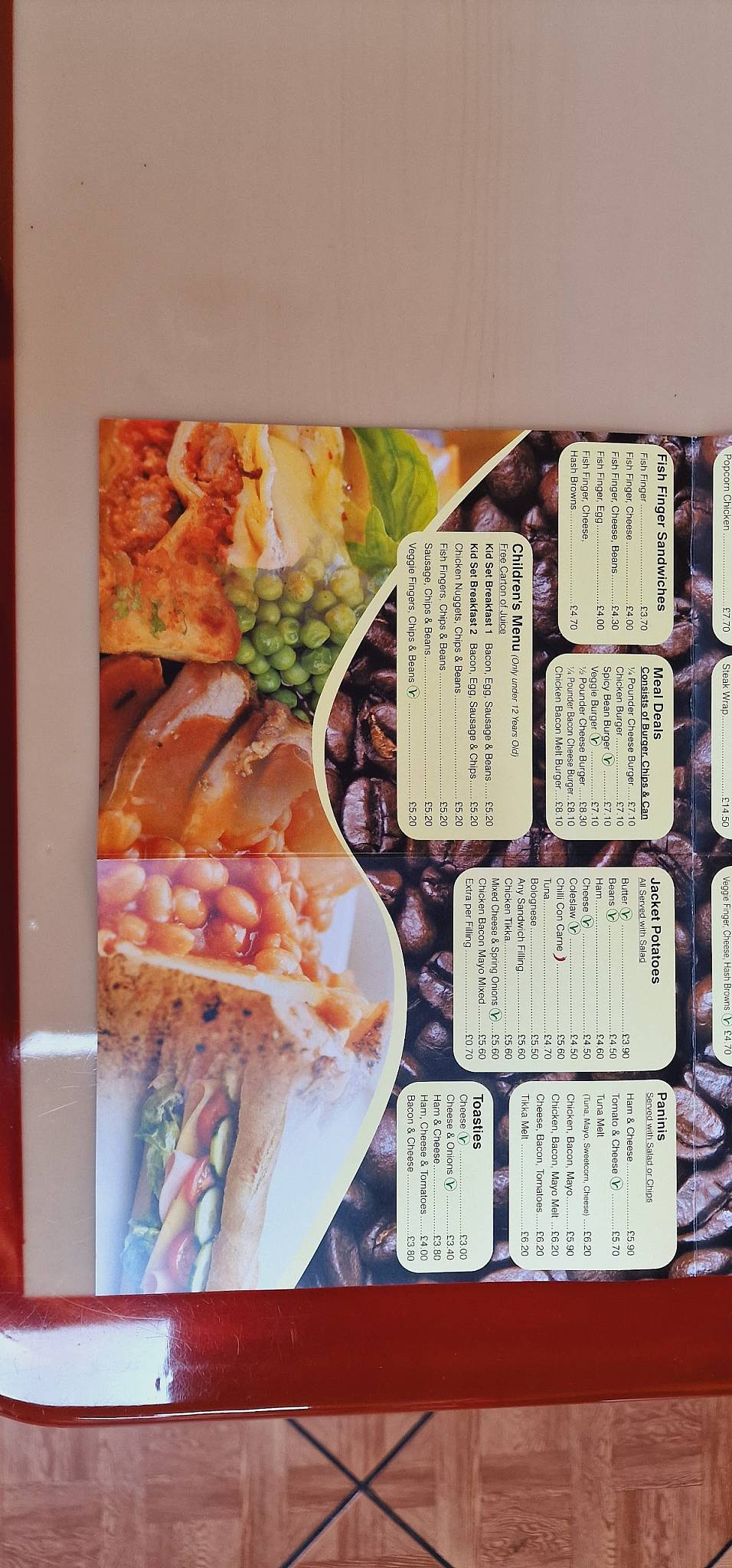 Menu at Coffee Express cafe, Wolverhampton