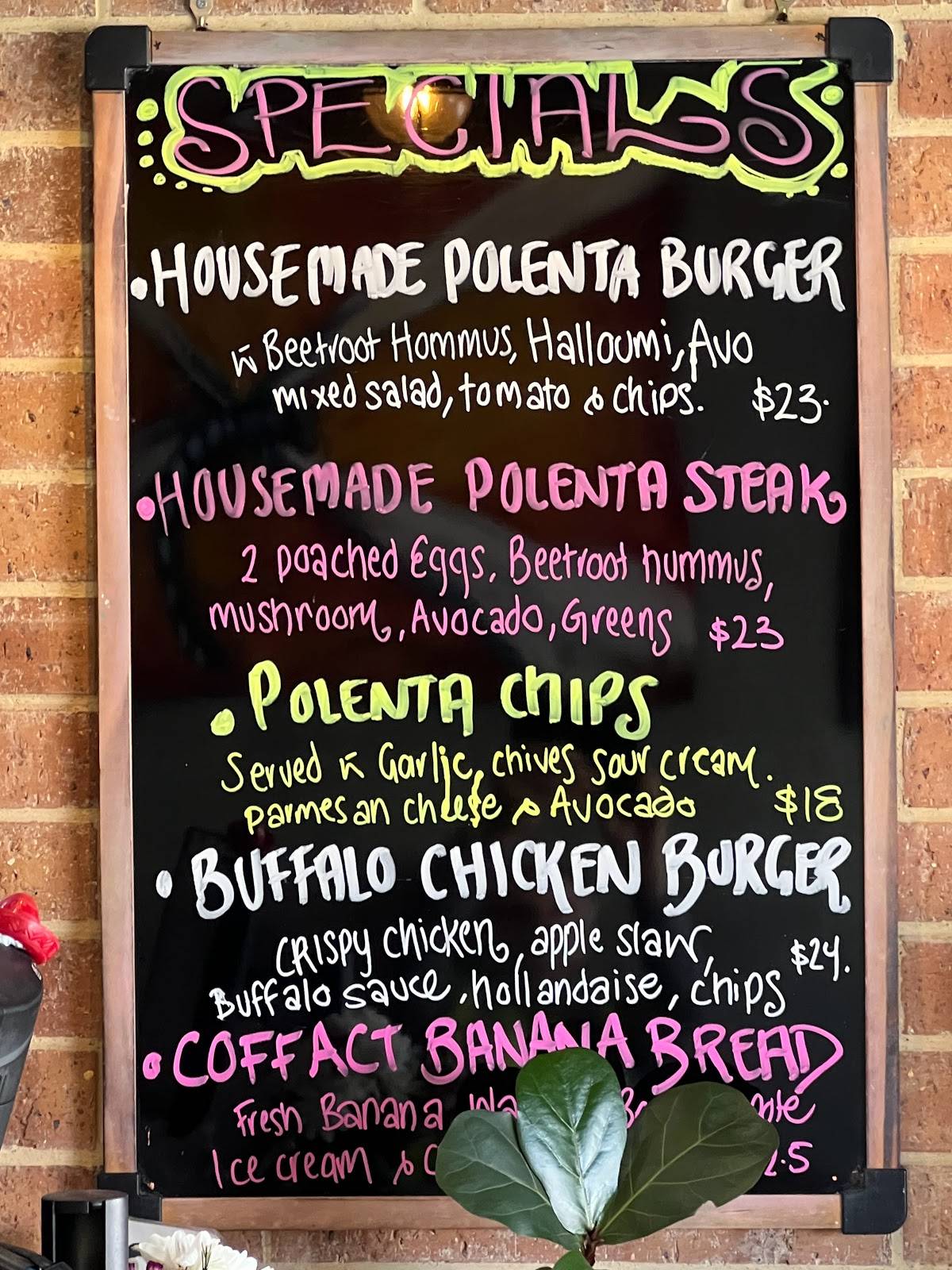 Menu at Coffee Factory Cafe, Port Noarlunga