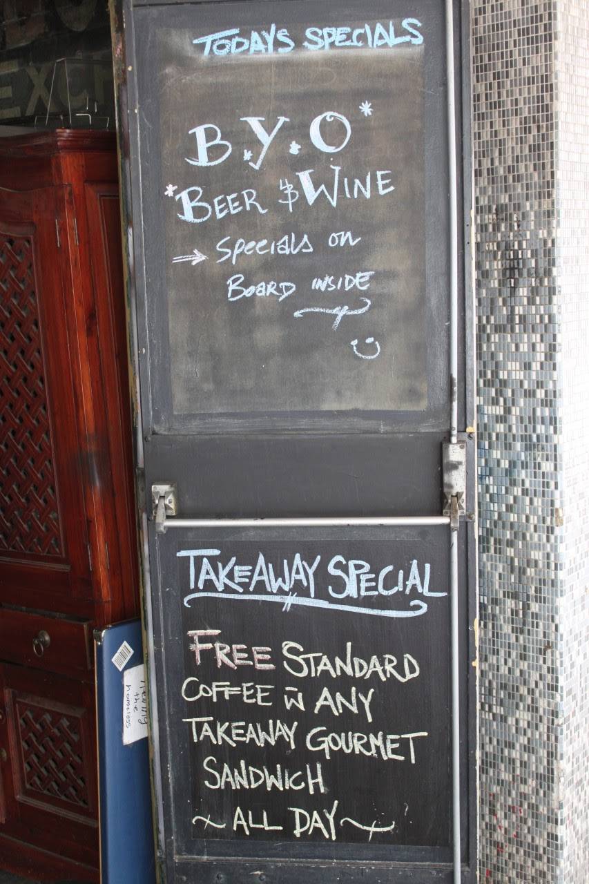 Menu at Coffee Iconic cafe, Brisbane City