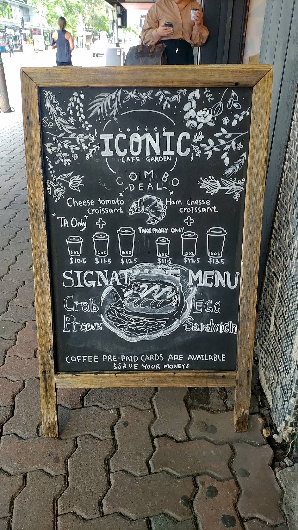 Menu at Coffee Iconic cafe, Brisbane City