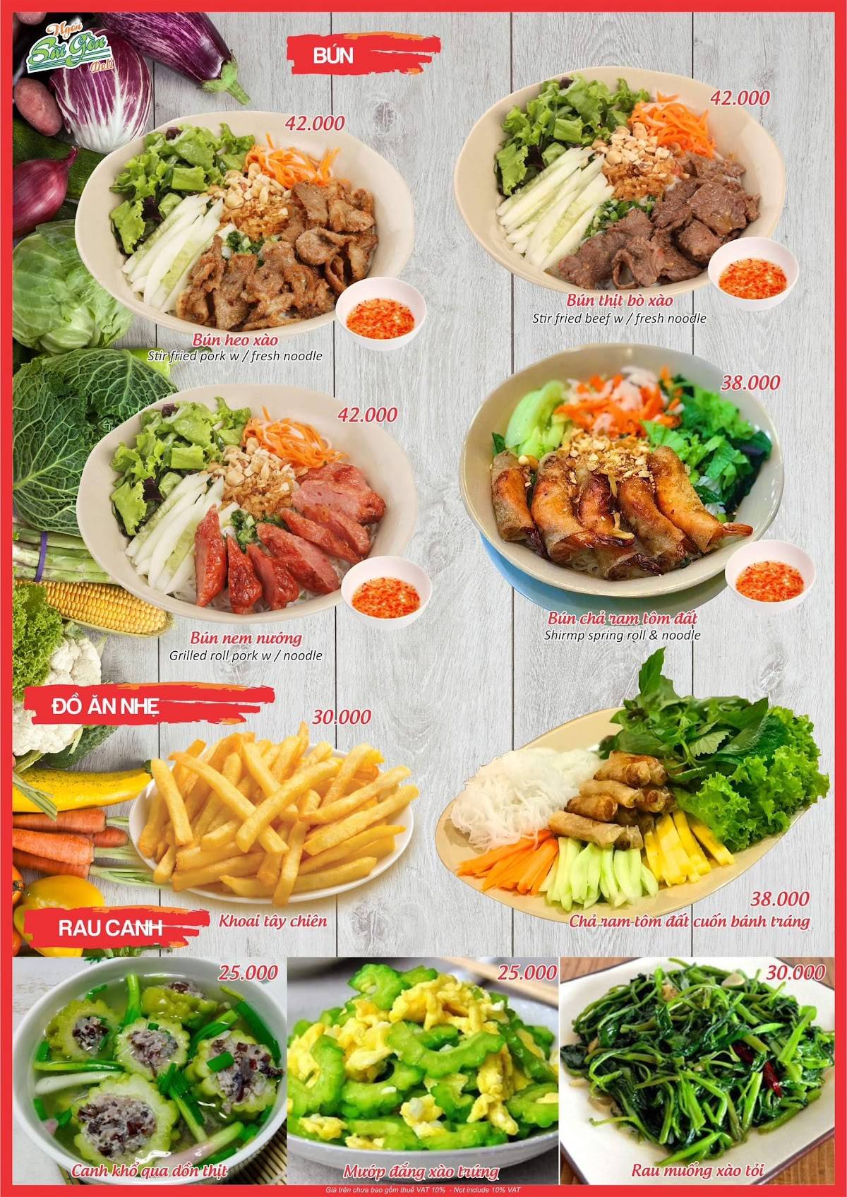 Menu at Cơm Tấm Ngon Sài Gòn Deli restaurant, Vietnam