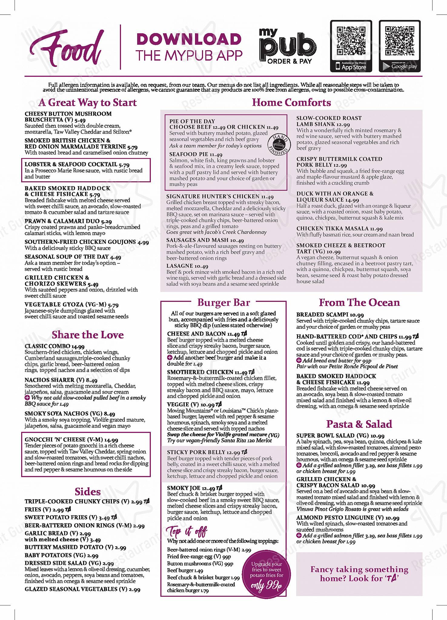 Menu at Command House pub & bar, Chatham