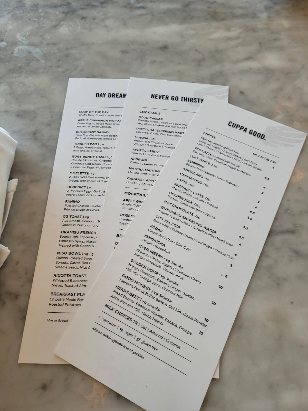 Menu at Common Good Cafe & Social House, Barrie