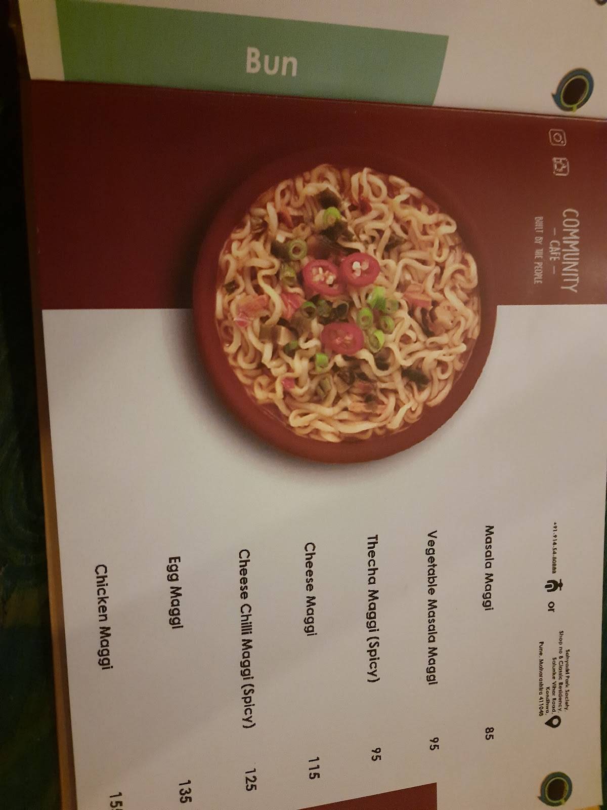 Menu at Community Cafe - restaurant salunkhe vihar, Pune, 301