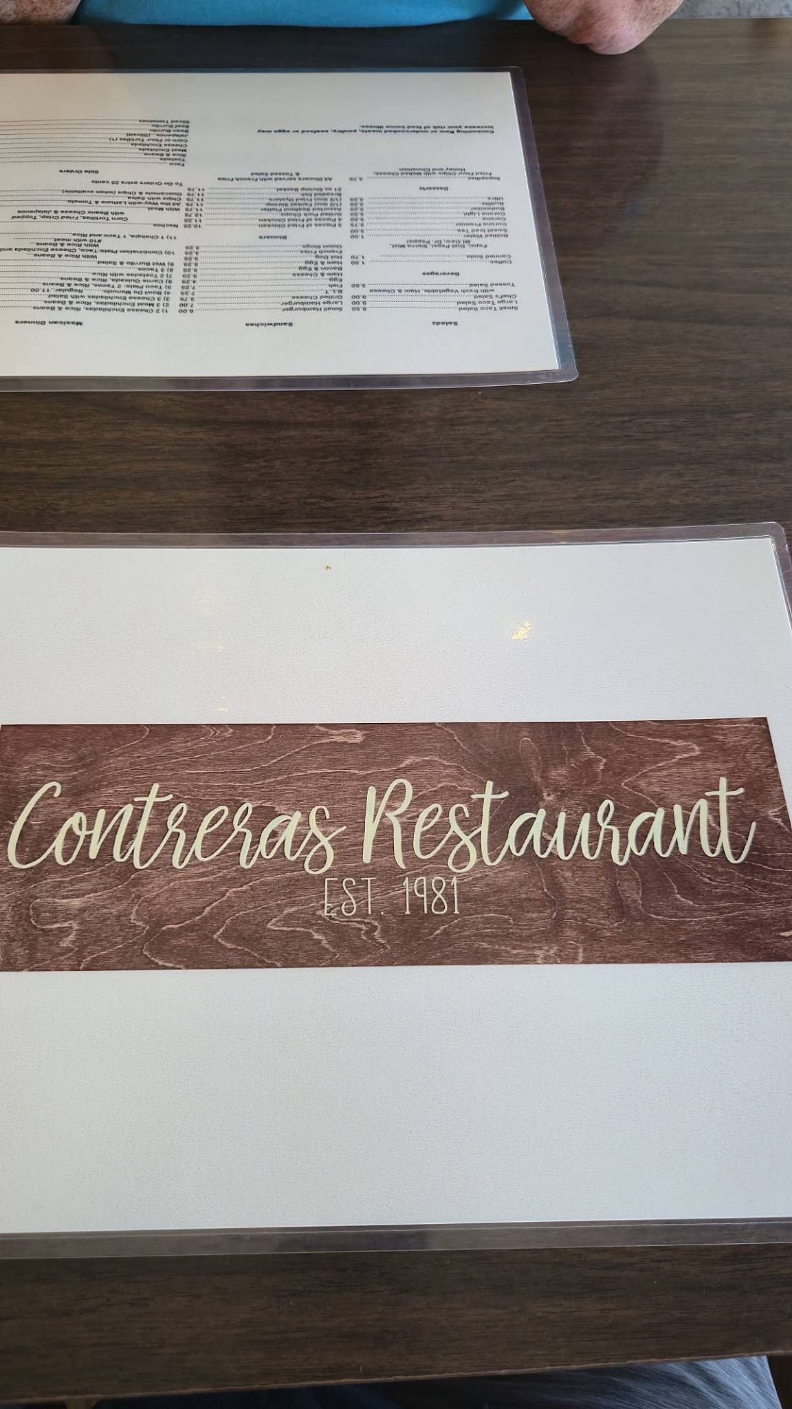 Menu at Contreras Mexican Restaurant, LaBelle, 125 FL-80
