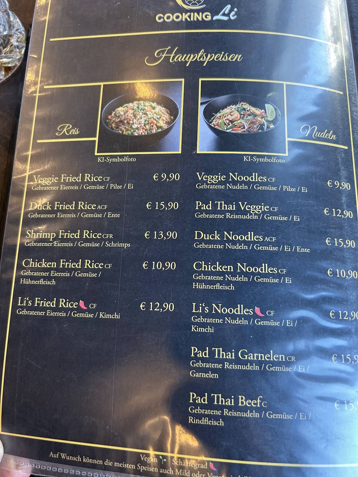 Speisekarte von Cooking Li restaurant, Linz