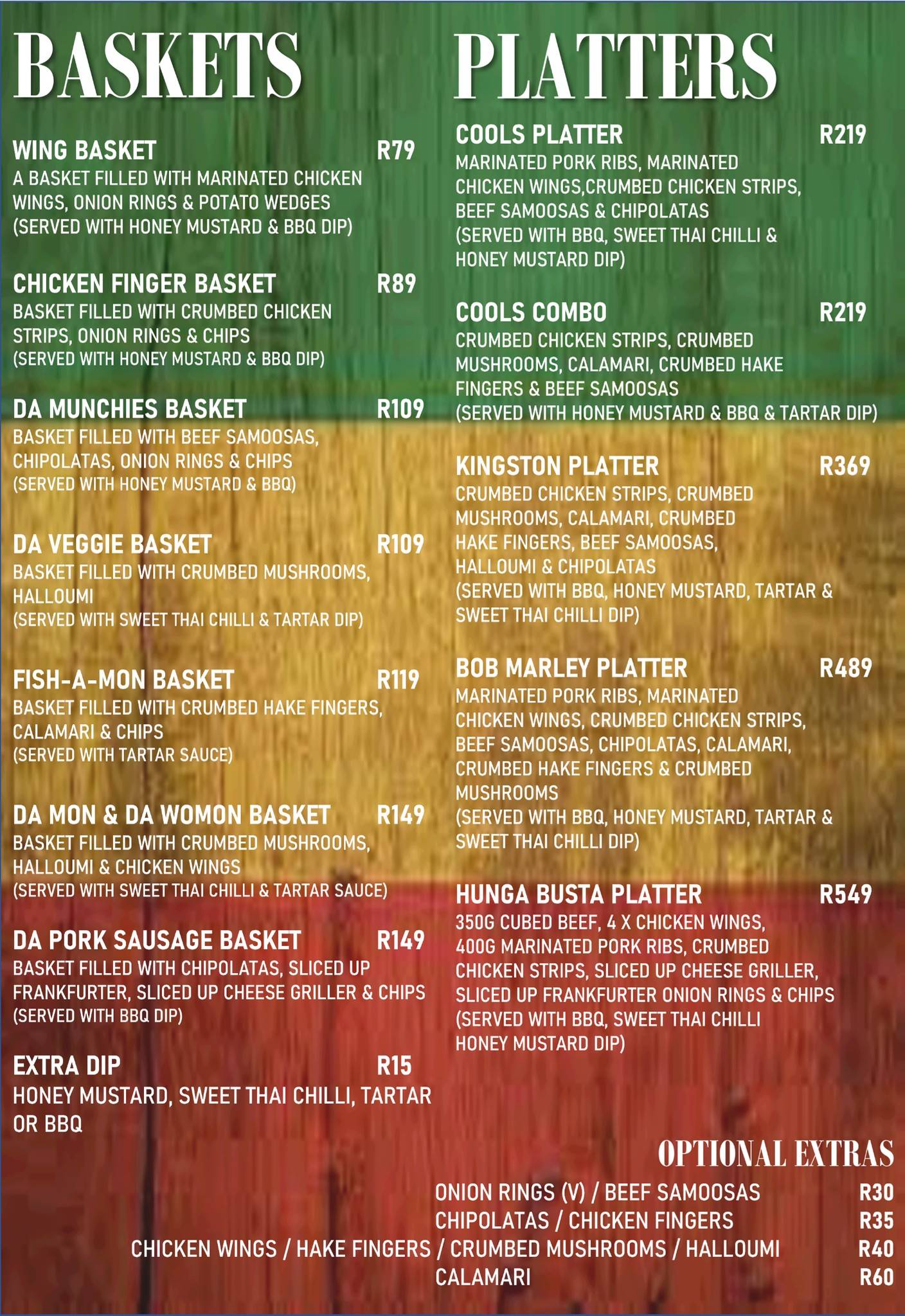 Menu at Cool Runnings Pub & Grill, Centurion