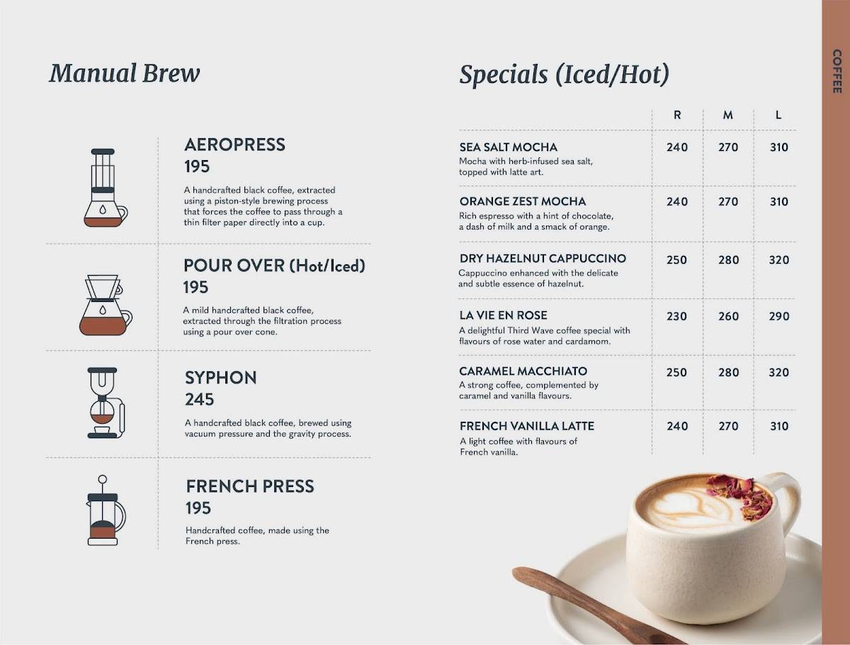 Menu at Third Wave Coffee, Coonoor