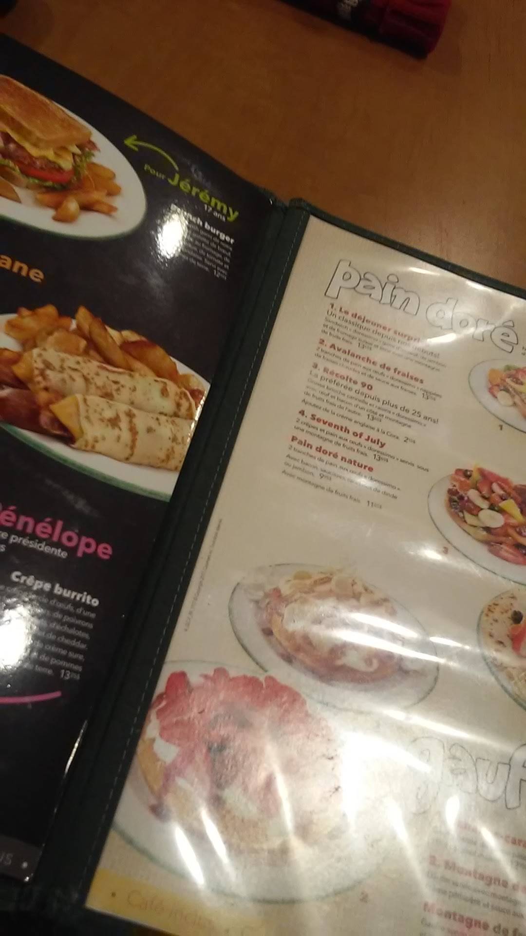 Menu au Cora déjeuners - Breakfast and Lunch restaurant, Drummondville