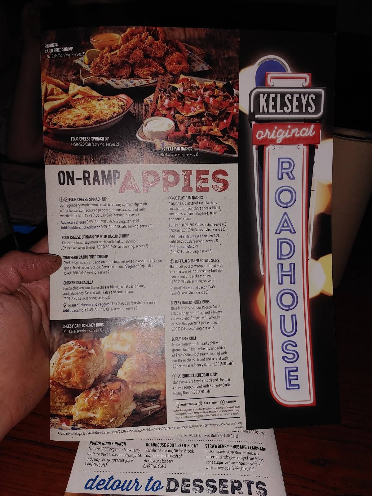 Menu at Kelseys Original Roadhouse pub & bar, Cornwall