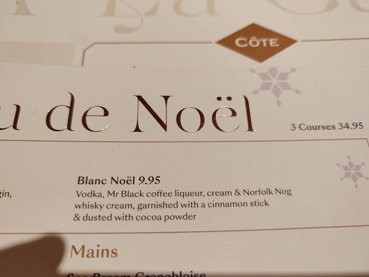 Menu at Côte Worcester restaurant, Worcester