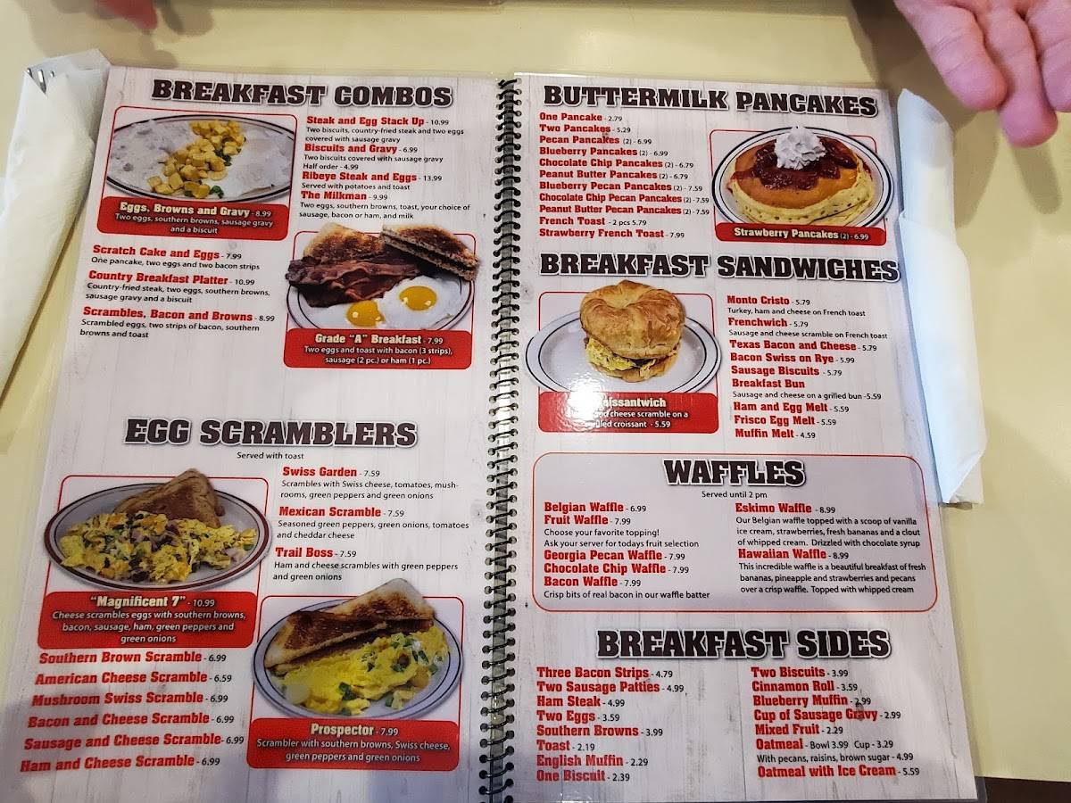 Menu at Cow Palace restaurant, Shelbyville