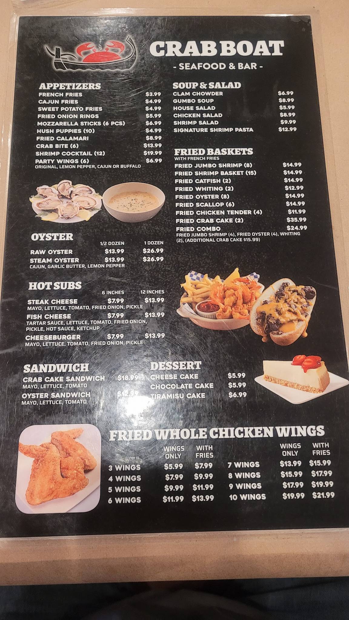 Menu at Crab Boat Seafood Bar @228, Waldorf