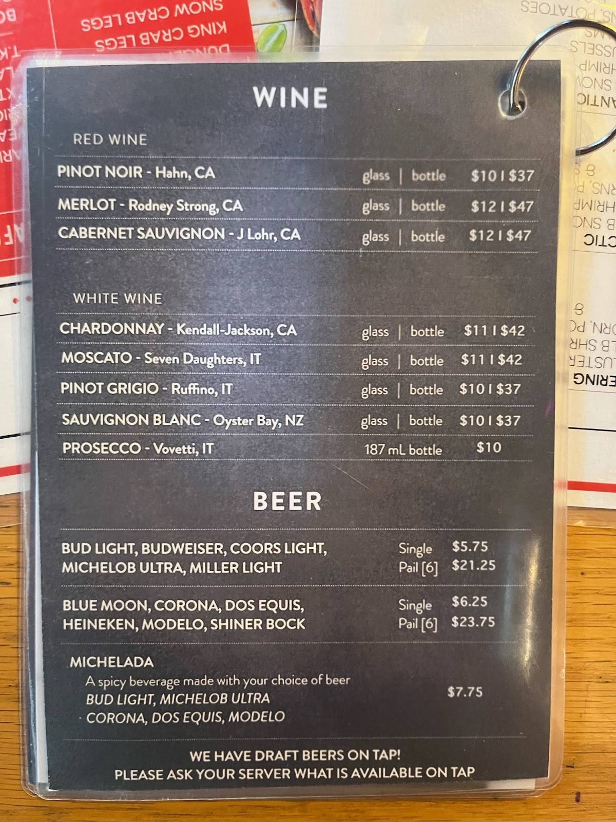 Menu at Crab Station - Addison restaurant, Dallas