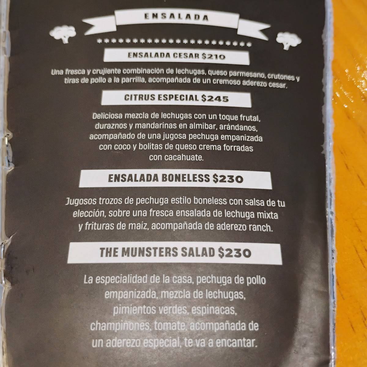 Carta del restaurante Cripta Burger, Mexicali, Calz. Justo Sierra s/n