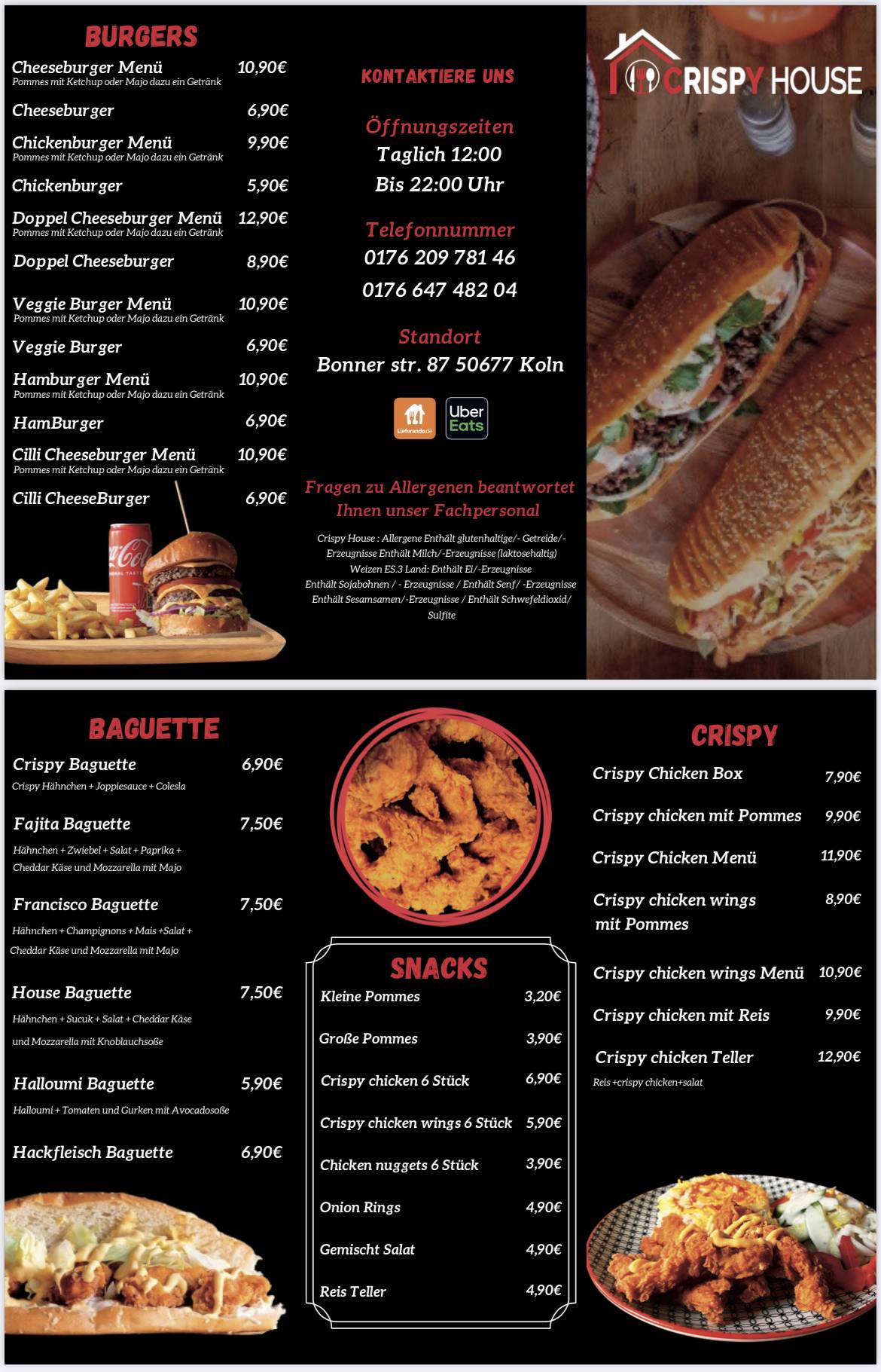Speisekarte von Crispy House restaurant, Köln