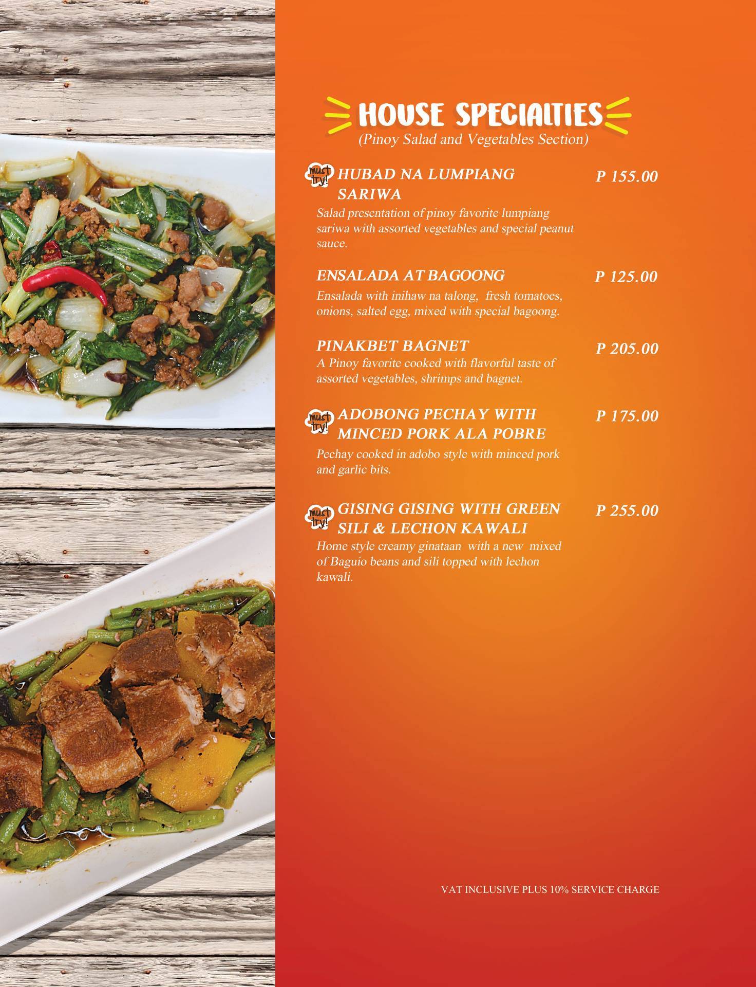 Menu at Cuesina Garden Bistro restaurant, Muntinlupa