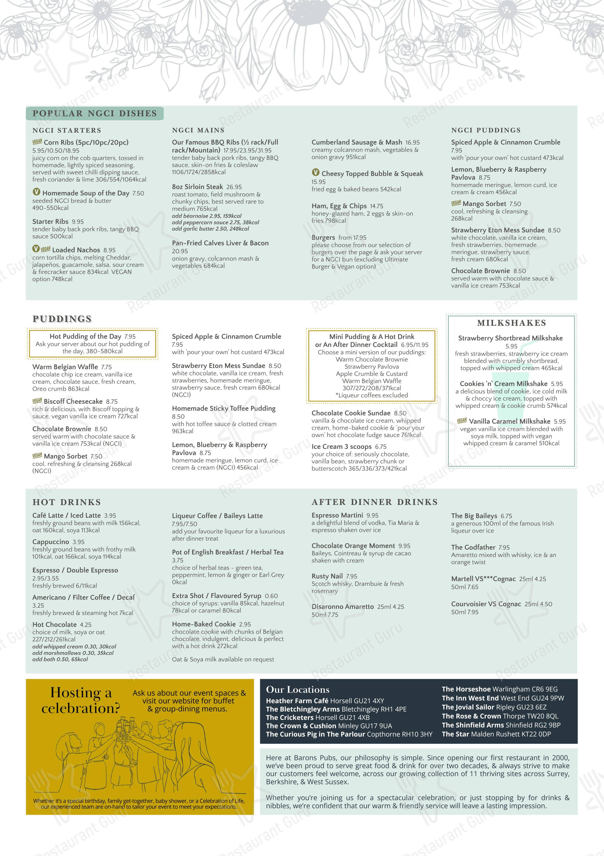 Menu at Curious Pig in the Parlour pub & bar, Copthorne