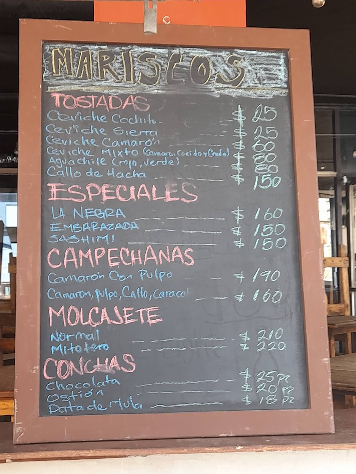 Menu at DOÑA DIABLA CARRETA DE MARISCOS restaurant, La Paz