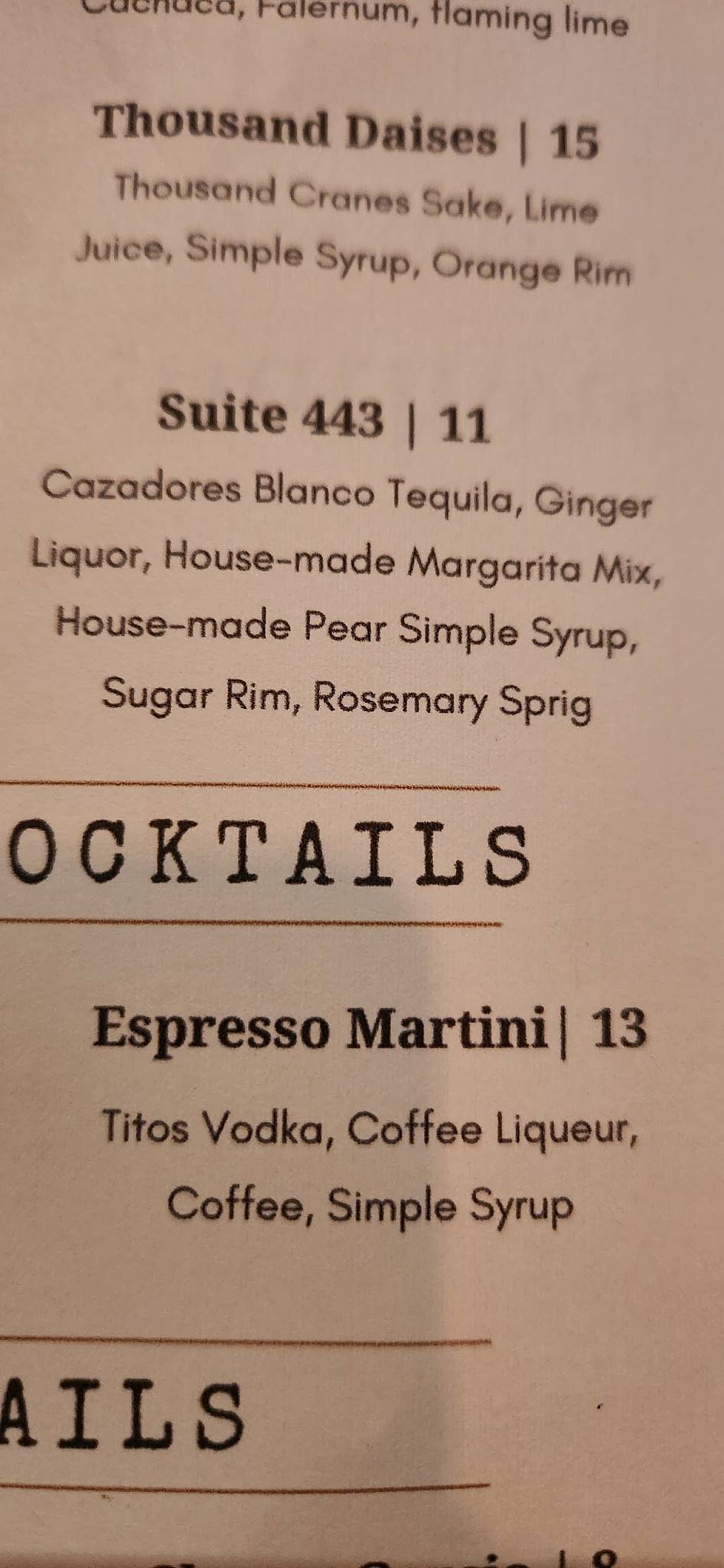Menu at DONS Southern Social pub & bar, Hot Springs