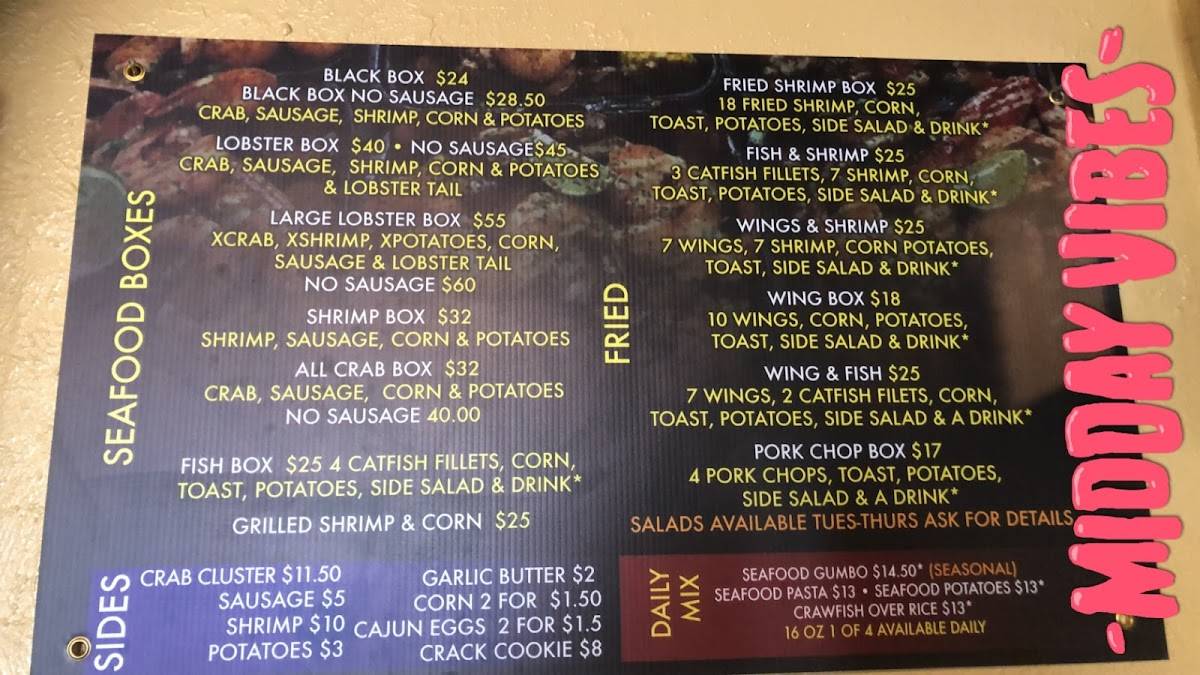 Menu at Aunt Irene Kitchen restaurant, Dallas, S Malcolm X Blvd